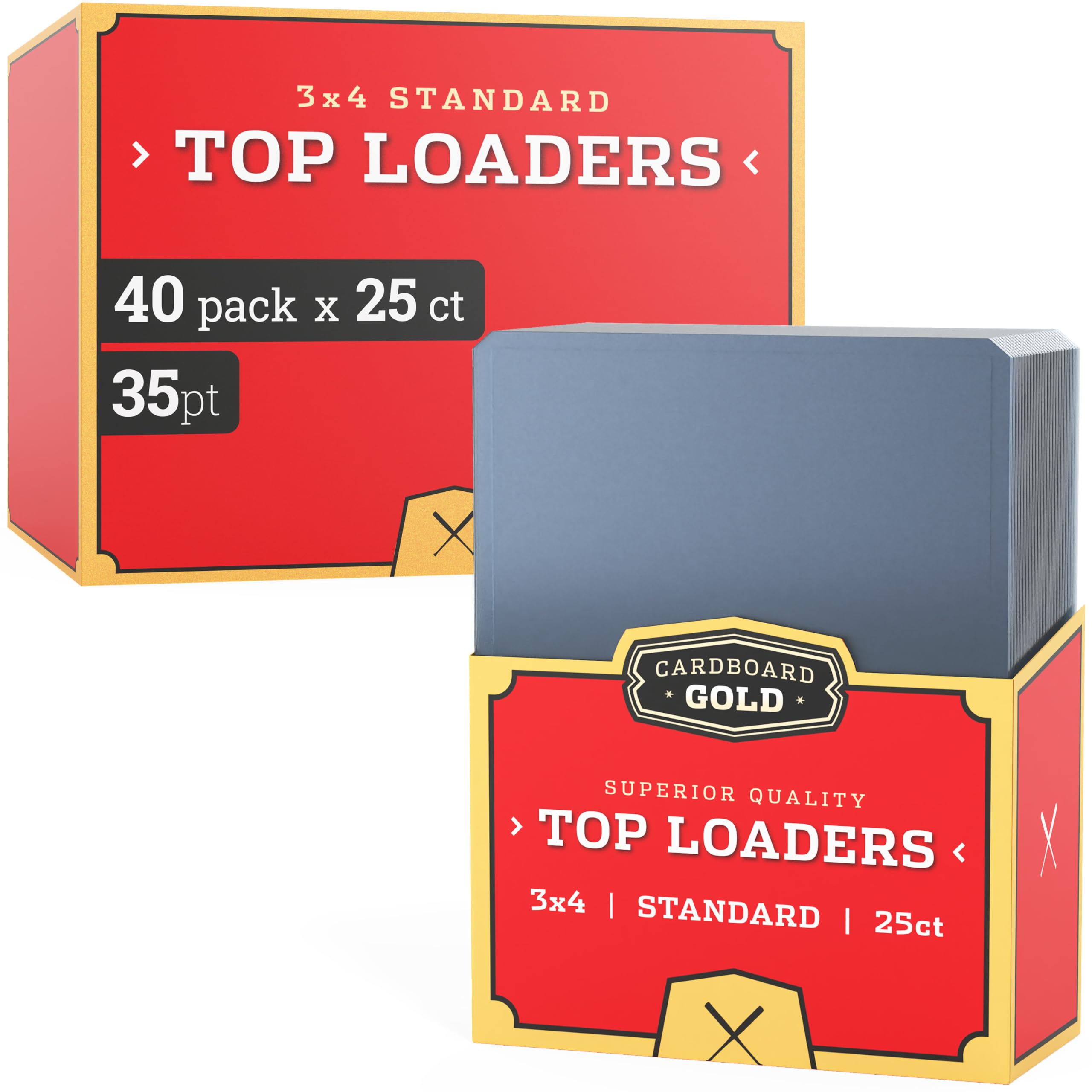 Cardboard Gold - 35pt Top Loaders for Cards - 1000 Count - Premium 3x4 Inch Trading Card Toploaders - Protect Your Baseball and Sports Cards with These Crystal Clear Hard Plastic Sleeves Protectors