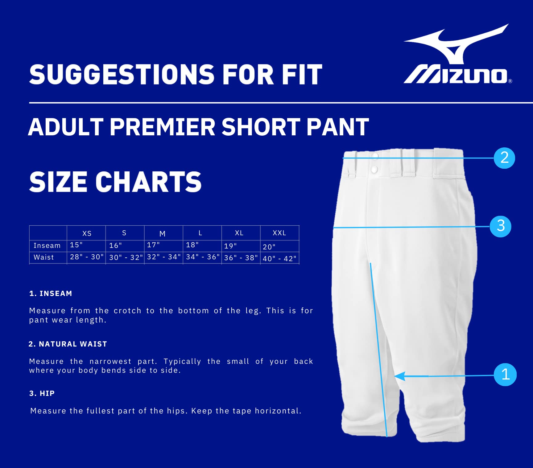 Mizuno Adult Men's Premier Short Knicker Baseball Pant, Below the Knee Fit (White, Medium)