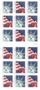 forever stamps lady liberty and flag atm sheet of 18 stamps scott 4519b