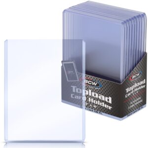 bcw 138 pt. thick card topload holder - pack of 50 | durable rigid pvc toploader | toploaders for memorabilia, jersey, patch, and relic cards | ideal for collectors and hobbyists