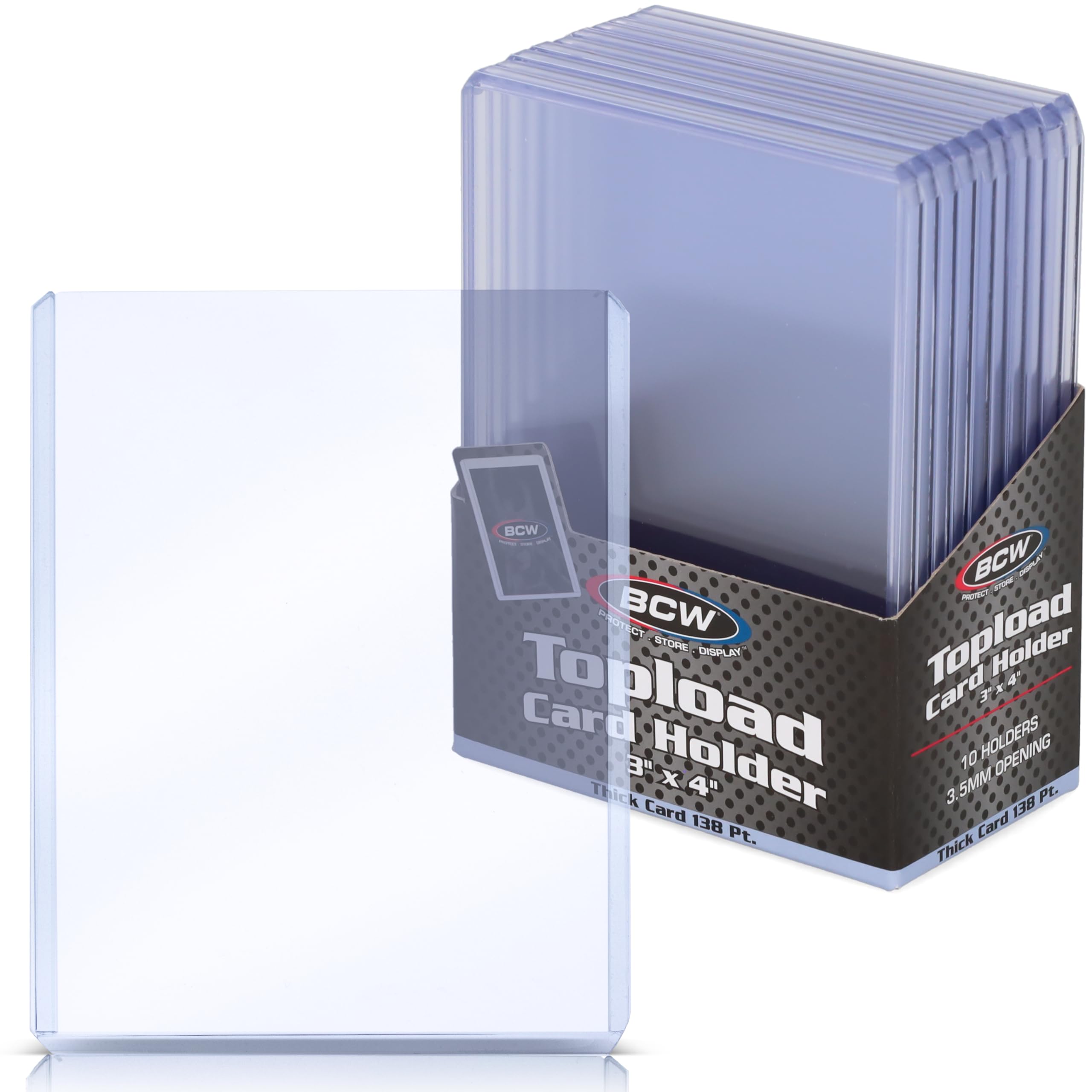 BCW 138 PT. Thick Card Topload Holder - Pack of 50 | Durable Rigid PVC Toploader | Toploaders for Memorabilia, Jersey, Patch, and Relic Cards | Ideal for Collectors and Hobbyists