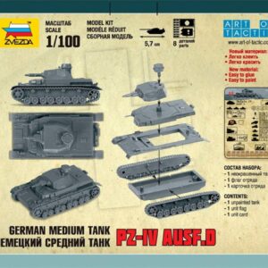 Zvezda Z6151 Model Building – Armoured Combat IV Ausf D – Scale 1:100