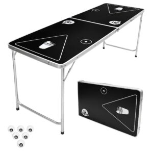 gopong 6-foot portable folding beer pong / flip cup table (6 balls included)