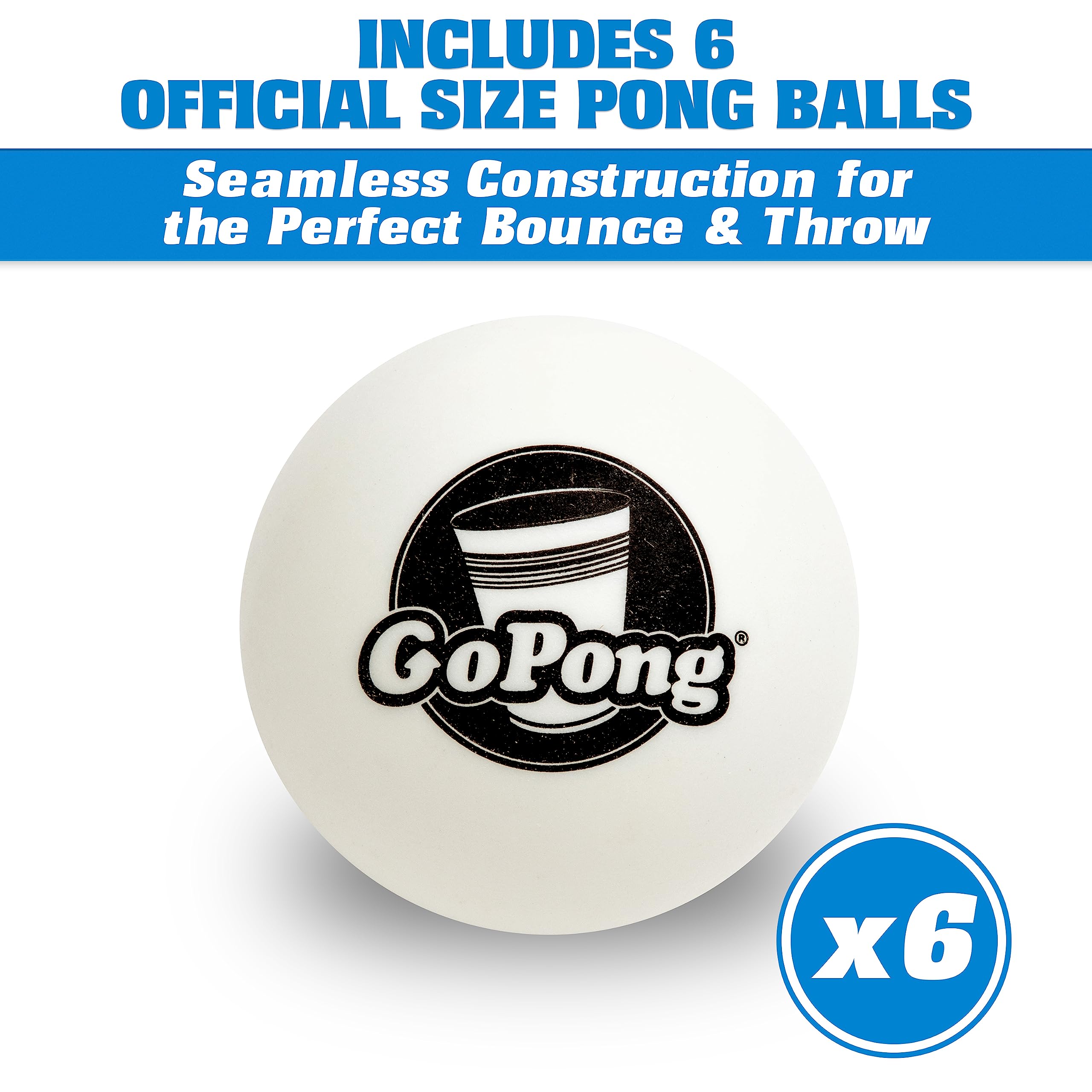 GoPong 6-Foot Portable Folding Beer Pong / Flip Cup Table (6 balls included)