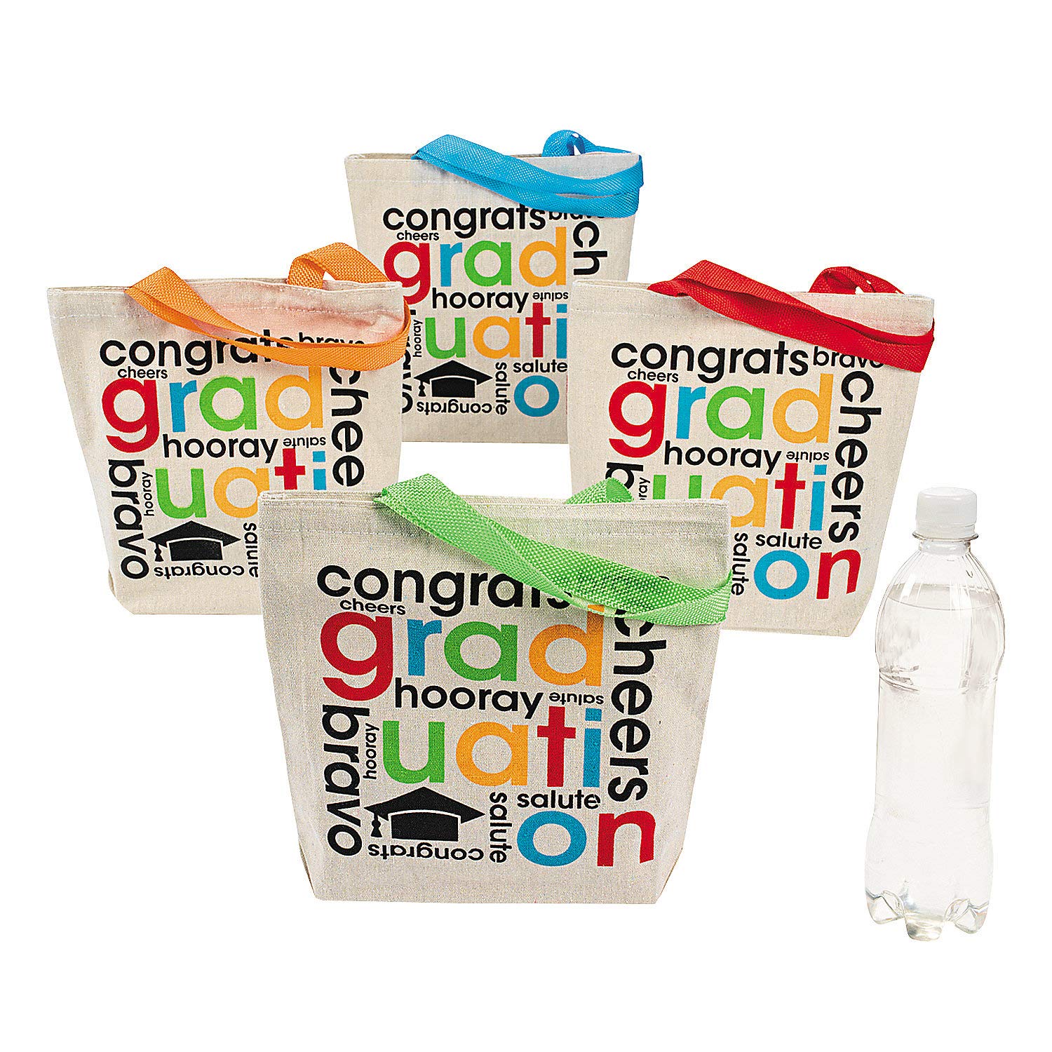 Graduation Totes for Graduation Party- Apparel Accessories - Totes - Novelty Totes - Graduation - 12 Pieces