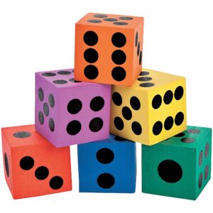 Fun Express - Foam Dice Assortment - Toys - Games - Indoor & Mini Game Sets - 12 Pieces