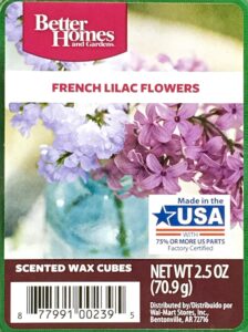 better homes and gardens french lilac flowers scented wax cubes