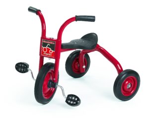 children’s factory classicrider 10" toddler tricycle, kids tricycle with rubber wheels, red/black