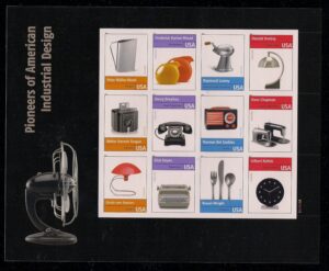 usps pioneers of american industrial design (sheet of 12) first-class mail forever postage stamps scott #4546