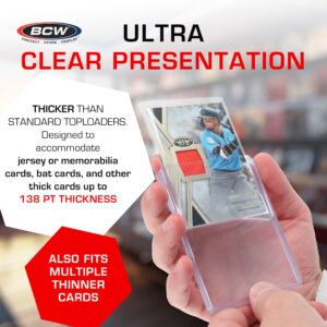 BCW 138 PT. Thick Card Topload Holder - Pack of 50 | Durable Rigid PVC Toploader | Toploaders for Memorabilia, Jersey, Patch, and Relic Cards | Ideal for Collectors and Hobbyists