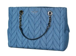 kate spade new york meena briar lane quilted purse women's denim handbag, 12"h x 8"w x 5"d