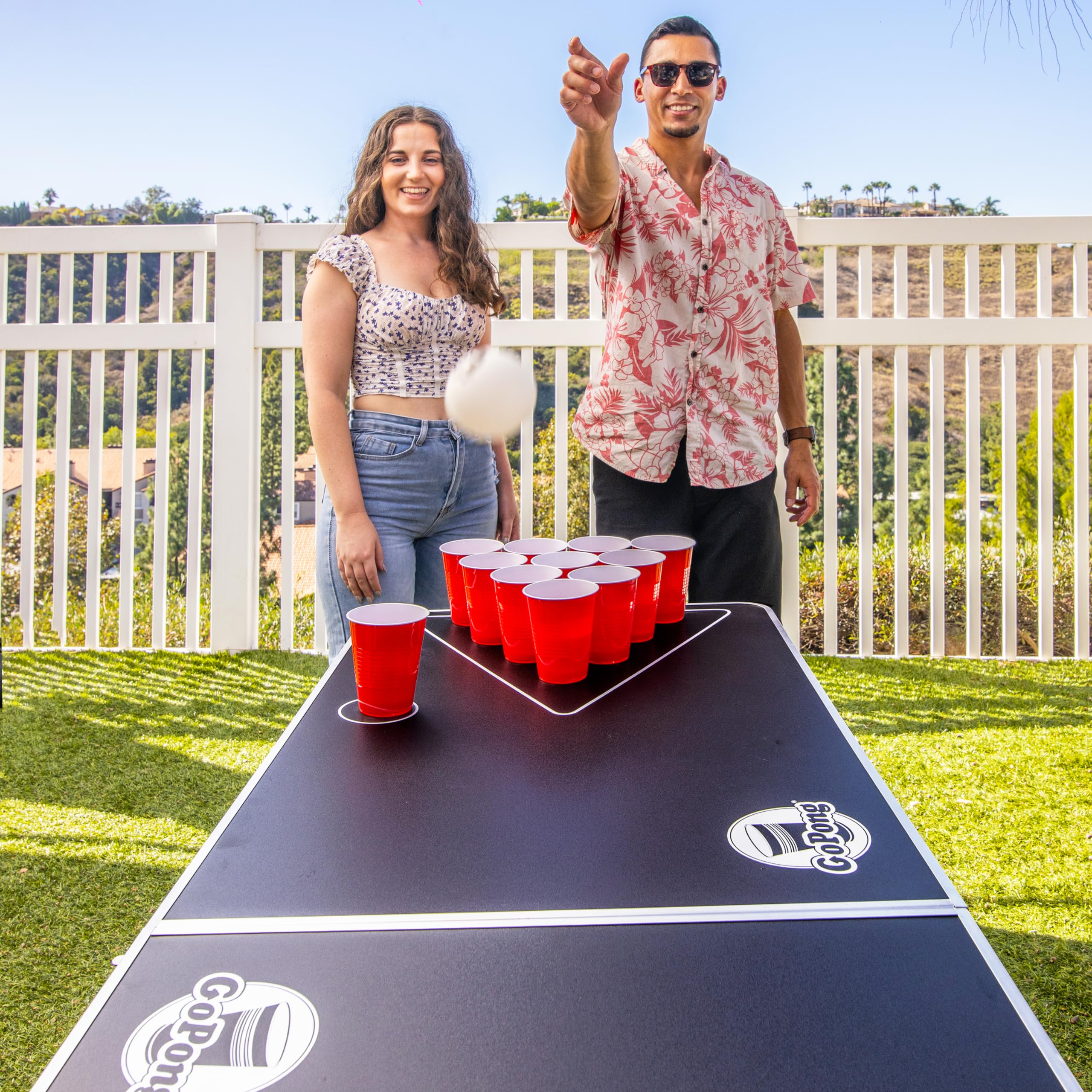 GoPong 6-Foot Portable Folding Beer Pong / Flip Cup Table (6 balls included)