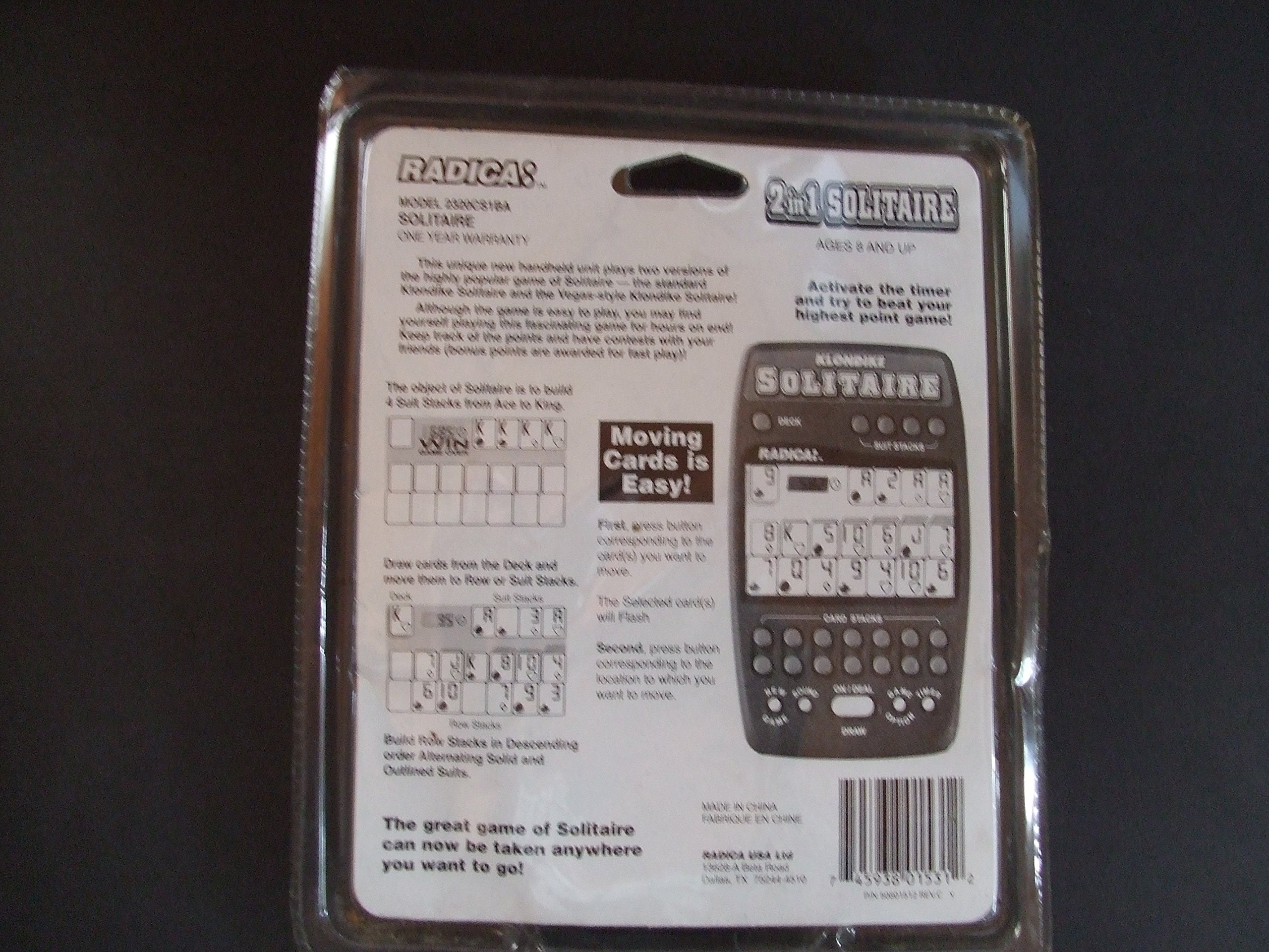 2-in1 Klondike Solitaire Handheld Game (Radica #2320)