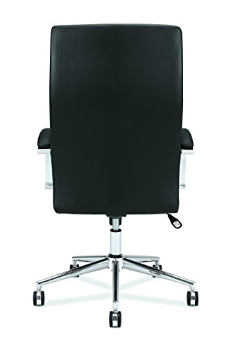 HON Executive Task Chair - High Back Leather Computer Chair for Office Desk, Black (VL105)