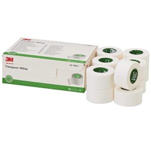 3m™ transpore™ white surgical tape 1534-1, 1 inch x 10 yard (2,5cm x 9,1m), 12 rolls/carton 10 cartons/case