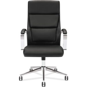 HON Executive Task Chair - High Back Leather Computer Chair for Office Desk, Black (VL105)