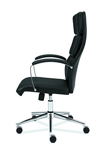 HON Executive Task Chair - High Back Leather Computer Chair for Office Desk, Black (VL105)