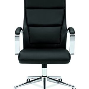 HON Executive Task Chair - High Back Leather Computer Chair for Office Desk, Black (VL105)