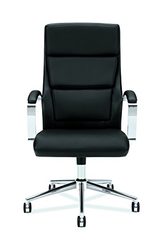 HON Executive Task Chair - High Back Leather Computer Chair for Office Desk, Black (VL105)