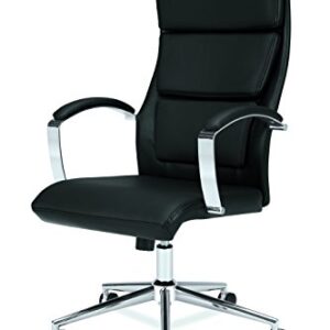 HON Executive Task Chair - High Back Leather Computer Chair for Office Desk, Black (VL105)