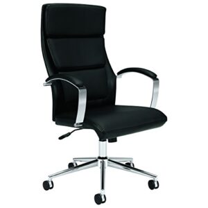 hon executive task chair - high back leather computer chair for office desk, black (vl105)