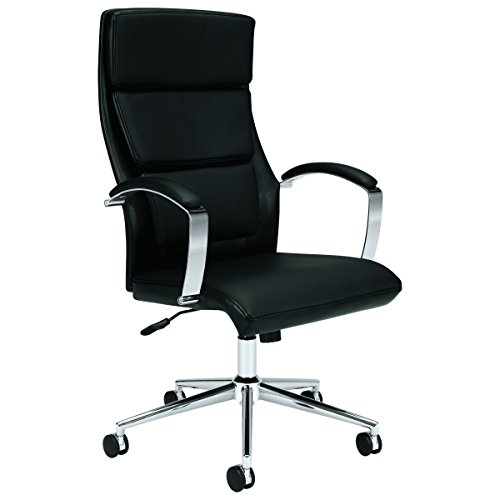 HON Executive Task Chair - High Back Leather Computer Chair for Office Desk, Black (VL105)