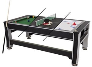 triumph 3-in-1 7' rotating swivel multigame table - air hockey, billiards/pool, and table tennis - all accessories included