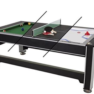 Triumph 3-in-1 7' Rotating Swivel Multigame Table - Air Hockey, Billiards/Pool, and Table Tennis - All Accessories Included