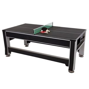 Triumph 3-in-1 7' Rotating Swivel Multigame Table - Air Hockey, Billiards/Pool, and Table Tennis - All Accessories Included