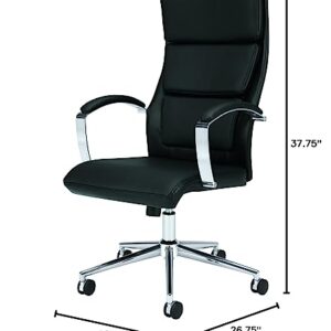 HON Executive Task Chair - High Back Leather Computer Chair for Office Desk, Black (VL105)