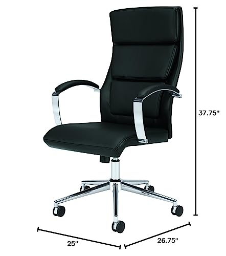 HON Executive Task Chair - High Back Leather Computer Chair for Office Desk, Black (VL105)