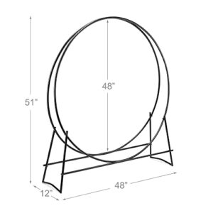 Uniflame, W-1889, Black Finish 48 in. Diameter Tubular Firewood Log Hoop Rack