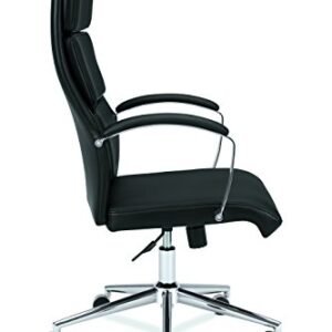 HON Executive Task Chair - High Back Leather Computer Chair for Office Desk, Black (VL105)