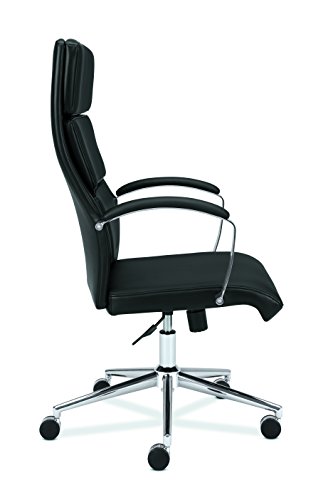 HON Executive Task Chair - High Back Leather Computer Chair for Office Desk, Black (VL105)