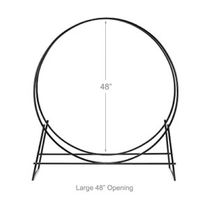 Uniflame, W-1889, Black Finish 48 in. Diameter Tubular Firewood Log Hoop Rack