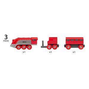 BRIO World 33557 - Streamline Train Set | 3-Piece Wooden Toy Set | Designed for Speed | Fine Craftsmanship | Great for Kids Ages 3 and Up