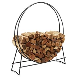 Uniflame, W-1889, Black Finish 48 in. Diameter Tubular Firewood Log Hoop Rack