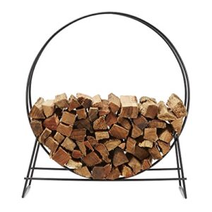 Uniflame, W-1889, Black Finish 48 in. Diameter Tubular Firewood Log Hoop Rack