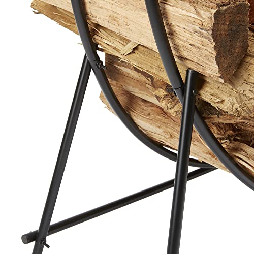 Uniflame, W-1889, Black Finish 48 in. Diameter Tubular Firewood Log Hoop Rack