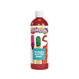 colorations washable glitter paint, red, non toxic, vibrant, bold, kids paint, craft, hobby, fun, art supplies, 16 oz.