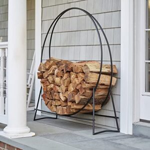 Uniflame, W-1889, Black Finish 48 in. Diameter Tubular Firewood Log Hoop Rack