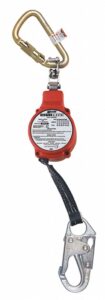 honeywell fl11-3-z7/11ft miller minolta fall limiter with steel twist-lock carabiner, swivel shakle and ansi z359 certification