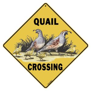 crosswalks quail crossing 12" x 12" aluminum sign (x143)