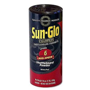 sun-glo speed 6 (medium speed wax) shuffleboard table powder, 16 oz. can