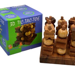 Tic-Tac-Toe 3D Strategy Wooden Game