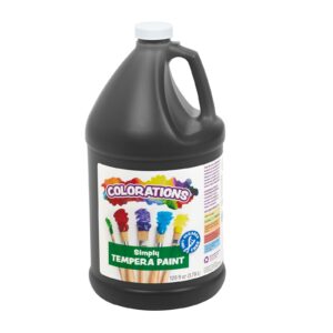 colorations washable tempera paint, gallon, black, non toxic, vibrant, bold, kids paint, craft, hobby, fun, art supplies 128 fl oz (pack of 1)