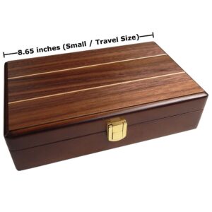 Best Chess Set Tracy Mini Travel Rummy Tile Board Game in Wood Case with Wooden Racks and Urea Tiles