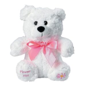 fun express flower girl stuffed bear - soft plush - wedding party gifts