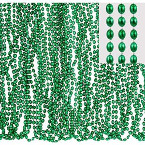 Green Bead Necklaces (30") - Pack of 50 - Perfect Party Decor for Celebrations, Mardi Gras & More