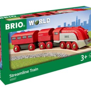 BRIO World 33557 - Streamline Train Set | 3-Piece Wooden Toy Set | Designed for Speed | Fine Craftsmanship | Great for Kids Ages 3 and Up